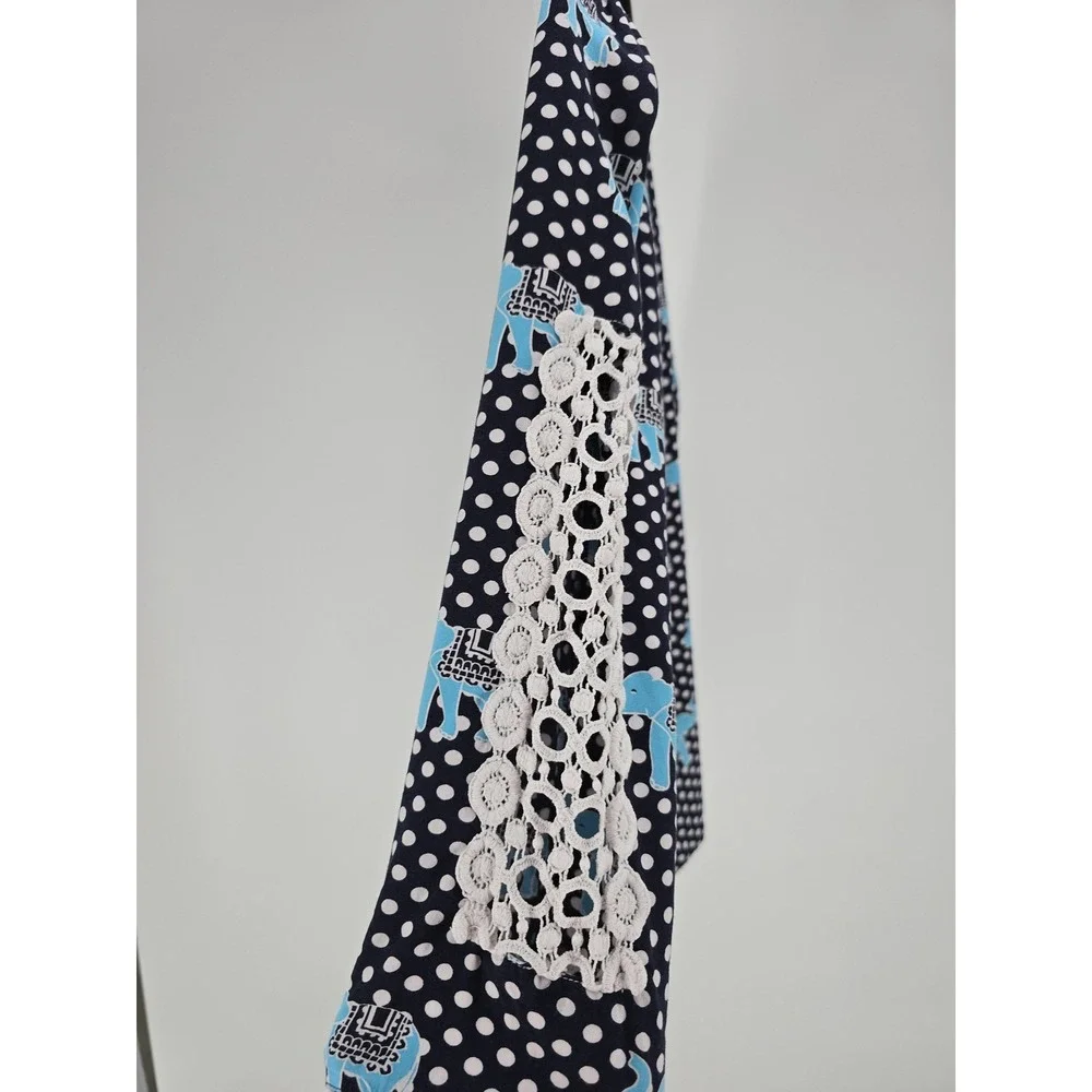 Source Unknown | Tops | Boho Elephant Tunic Top Womens Medium Polka Dot ...